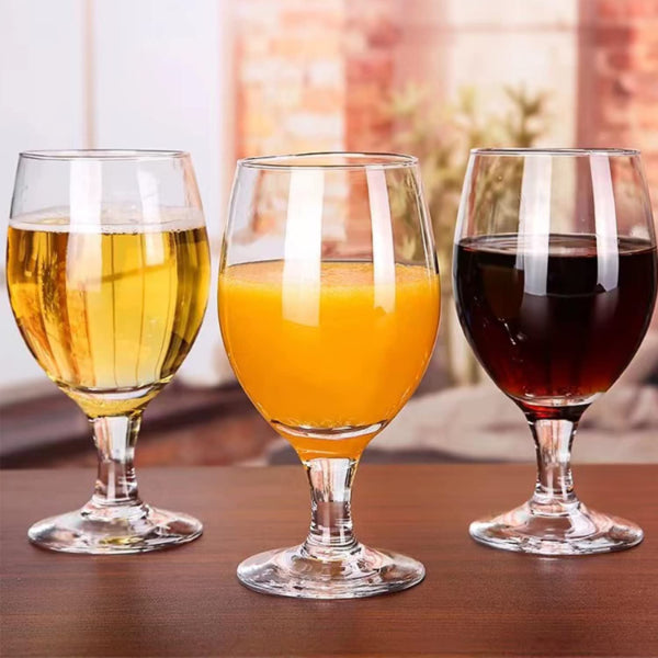 Drinking Glass Set - 6 Piece Multipurpose Short Stemmed Goblet Glass S ...